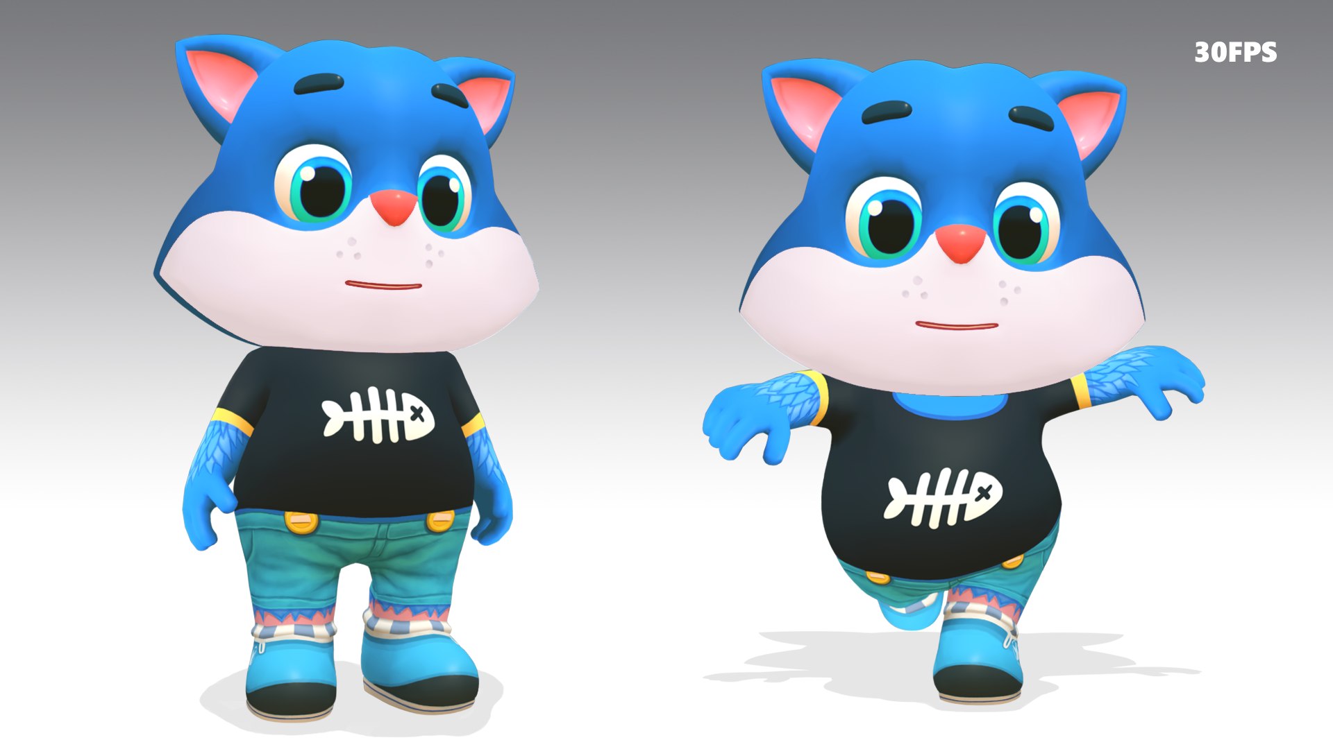 3D Model Cartoon Cat Animations Rig - TurboSquid 1502945