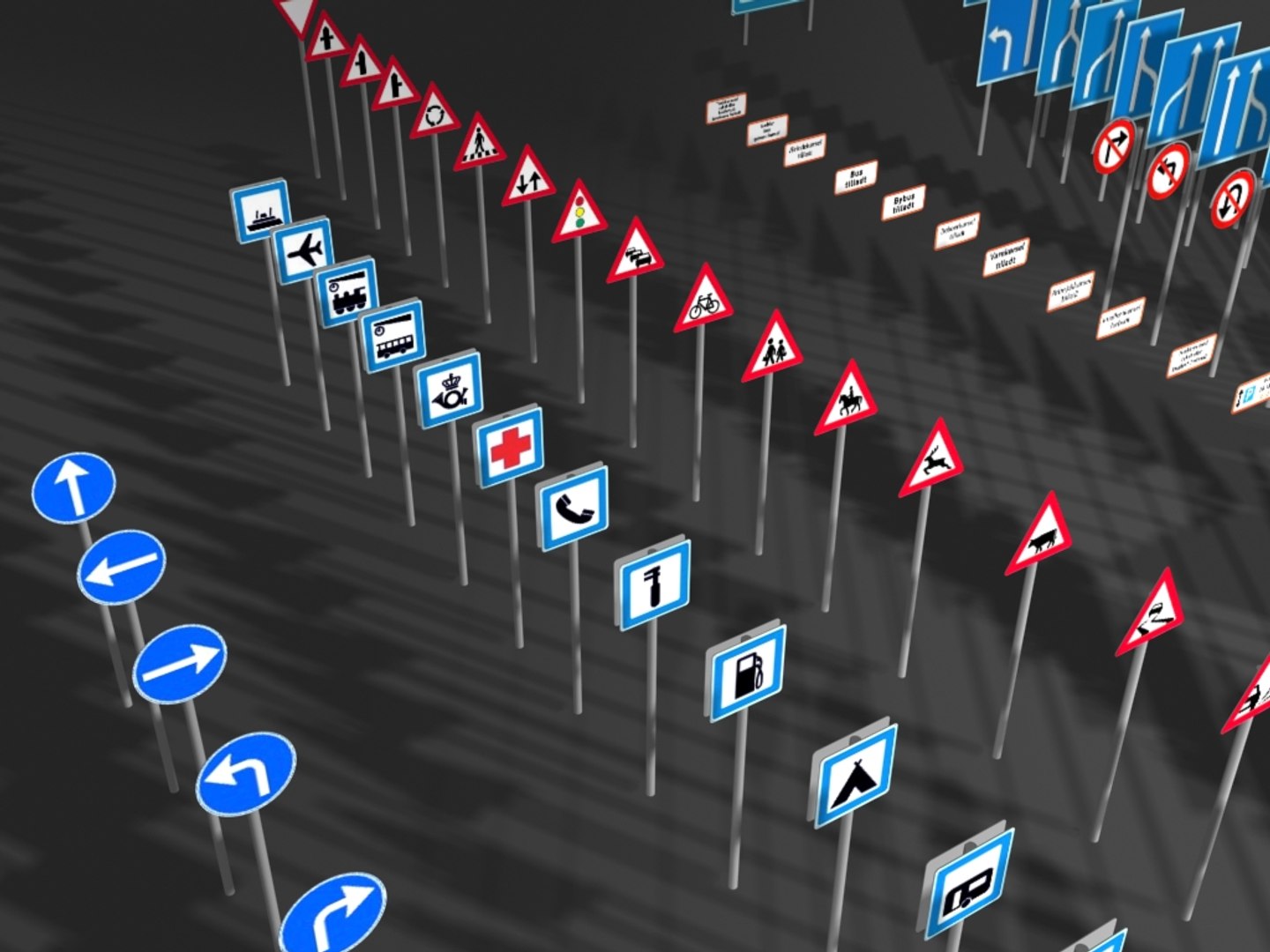 3d 220 european traffic signs