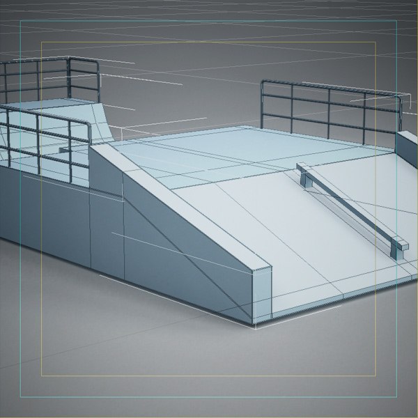 skatepark ramp 3d max