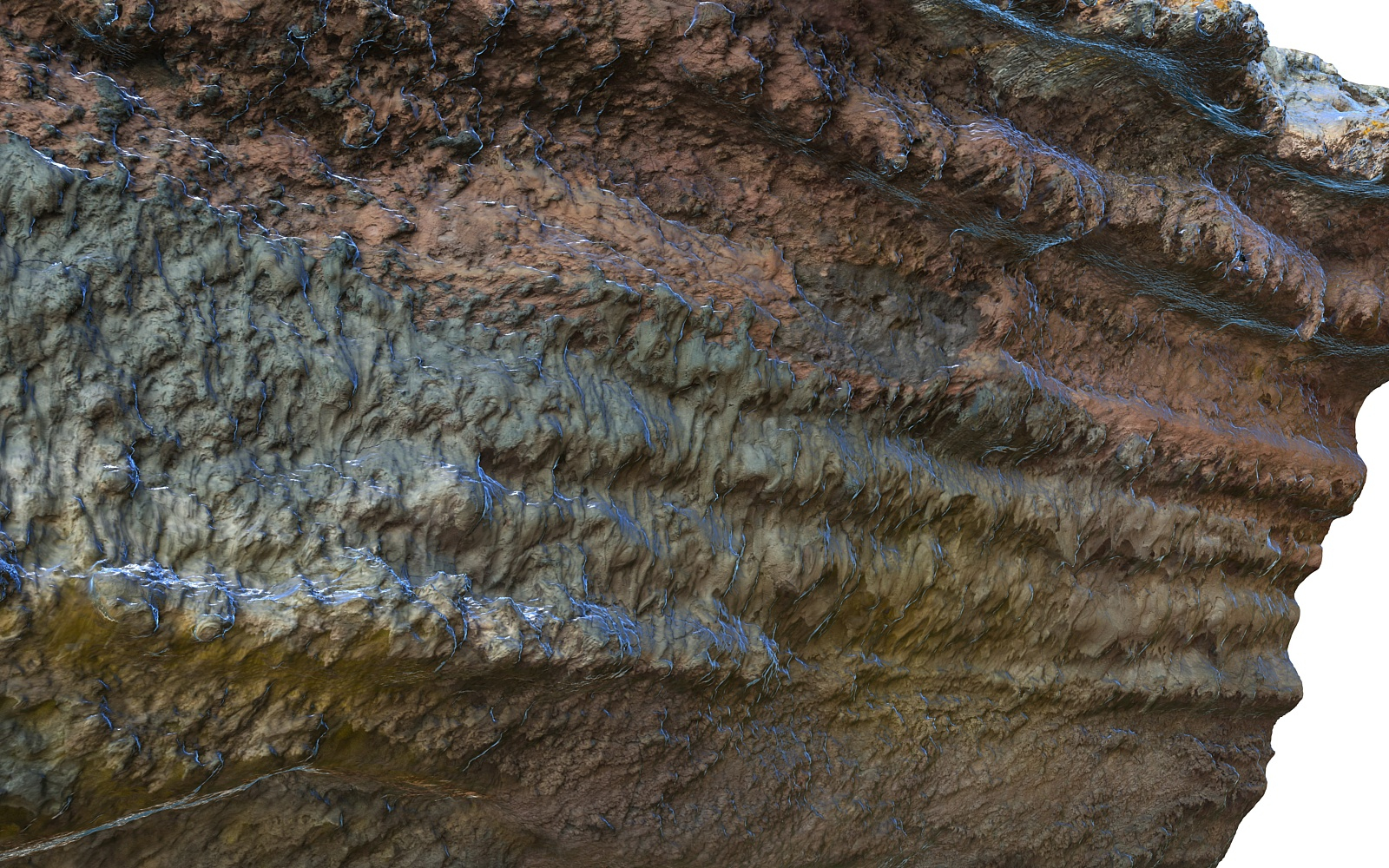 realistic lava cliff obj