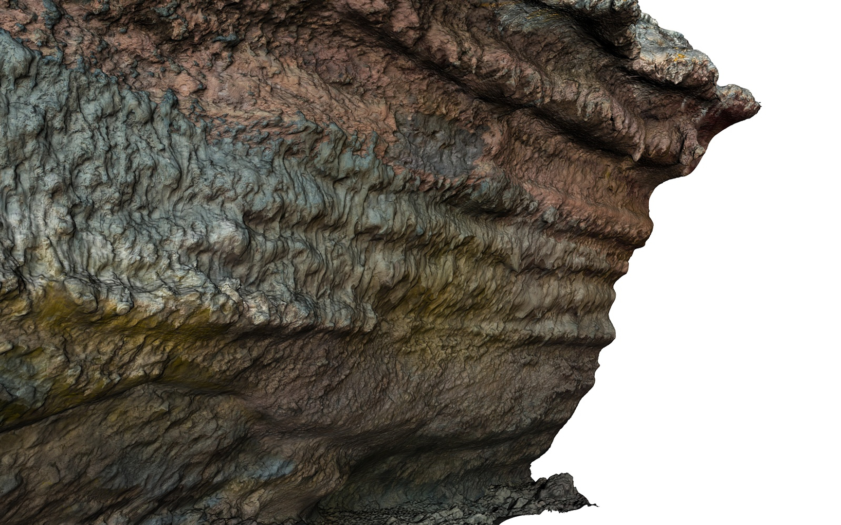 realistic lava cliff obj