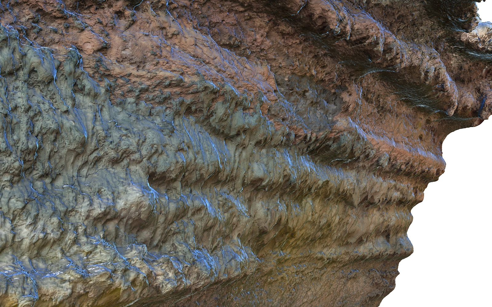 realistic lava cliff obj