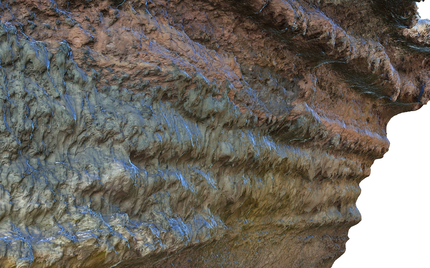 realistic lava cliff obj