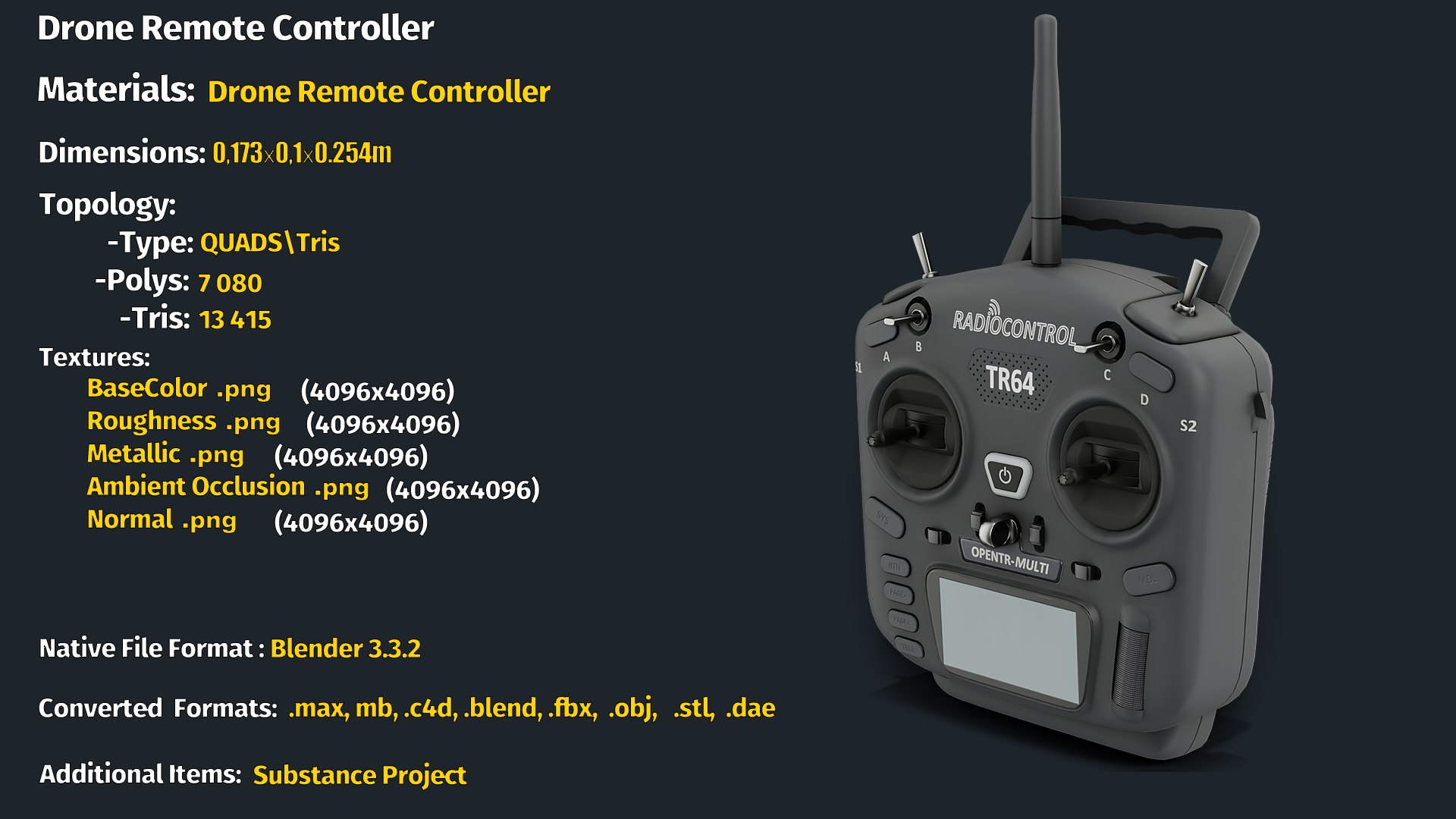 3D Drone Remote Controller - TurboSquid 2032067