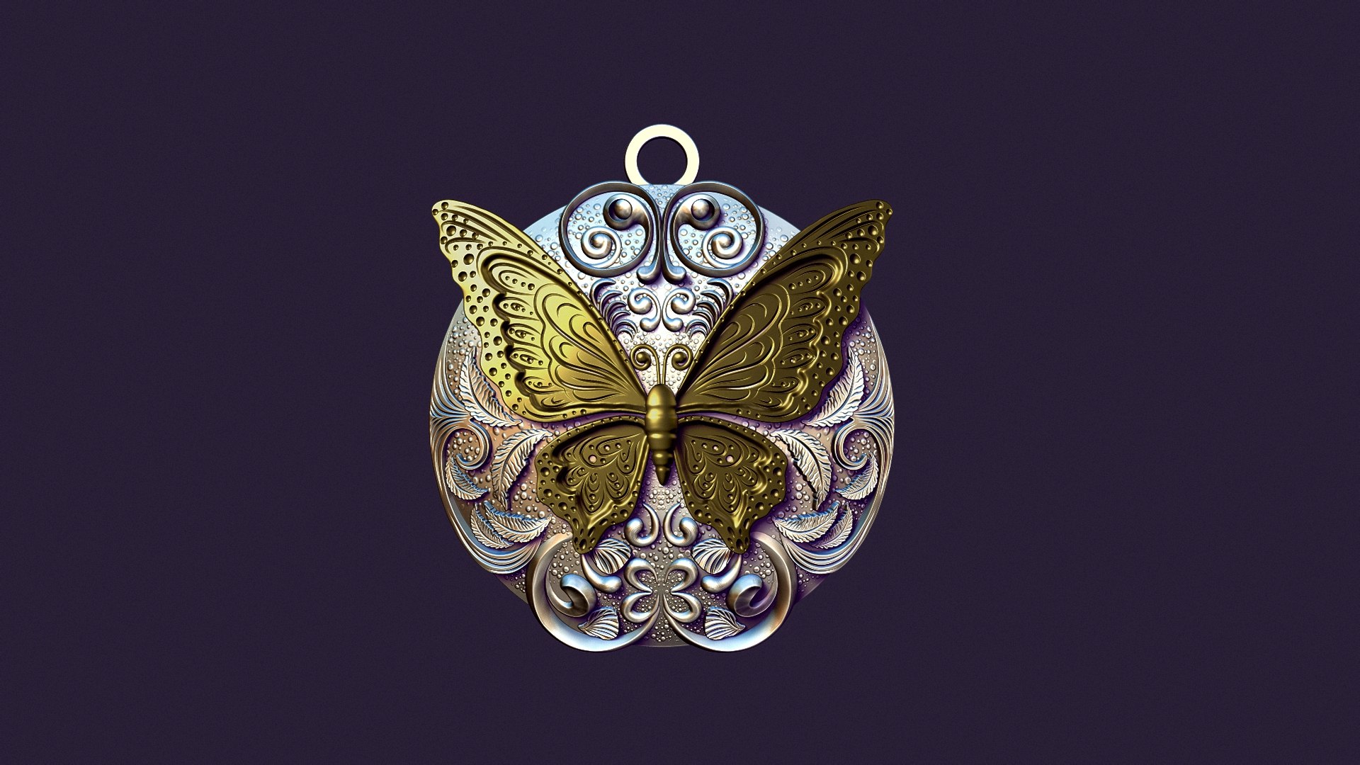 3D BUTTERFLY MEDALLION Model - TurboSquid 2030781