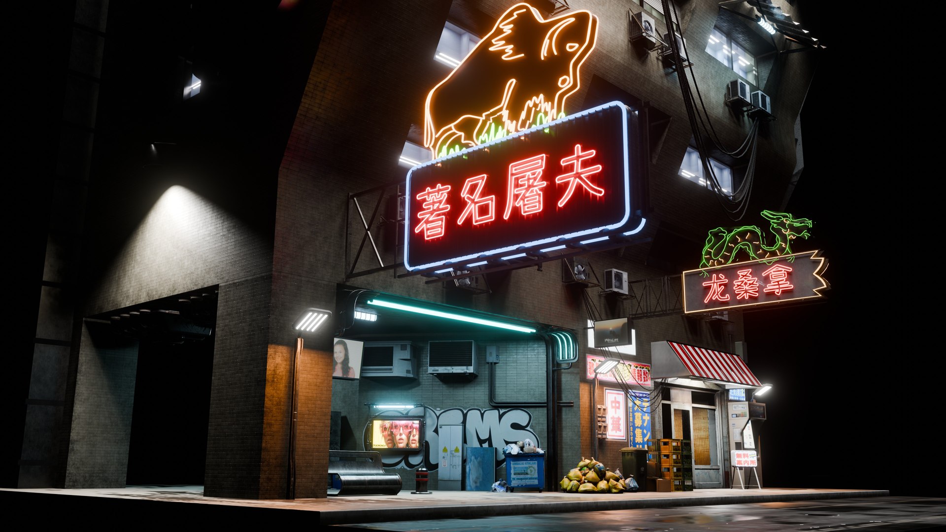 3D Cyberpunk Shop And Build Model - TurboSquid 2257838