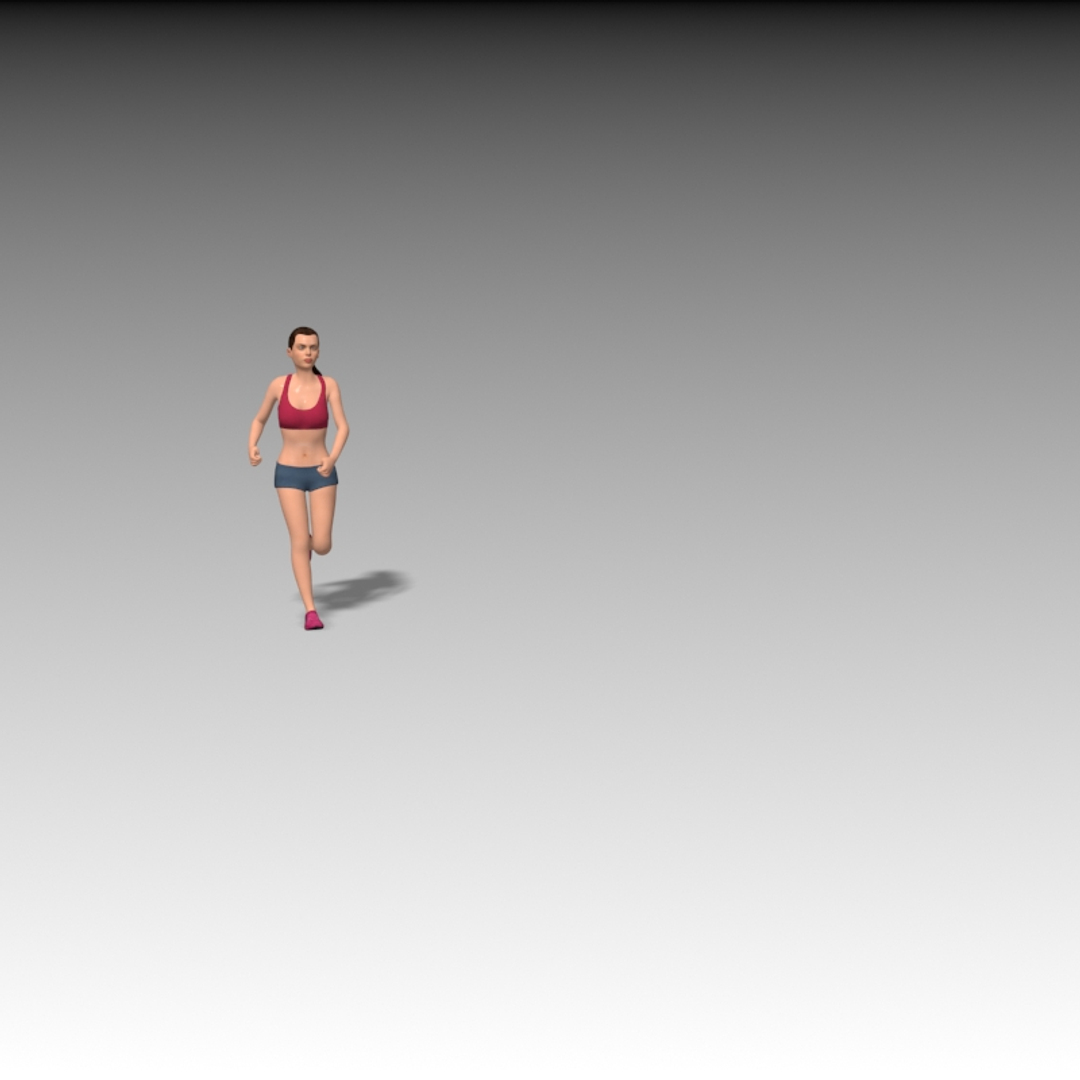 3d gym female fitness character