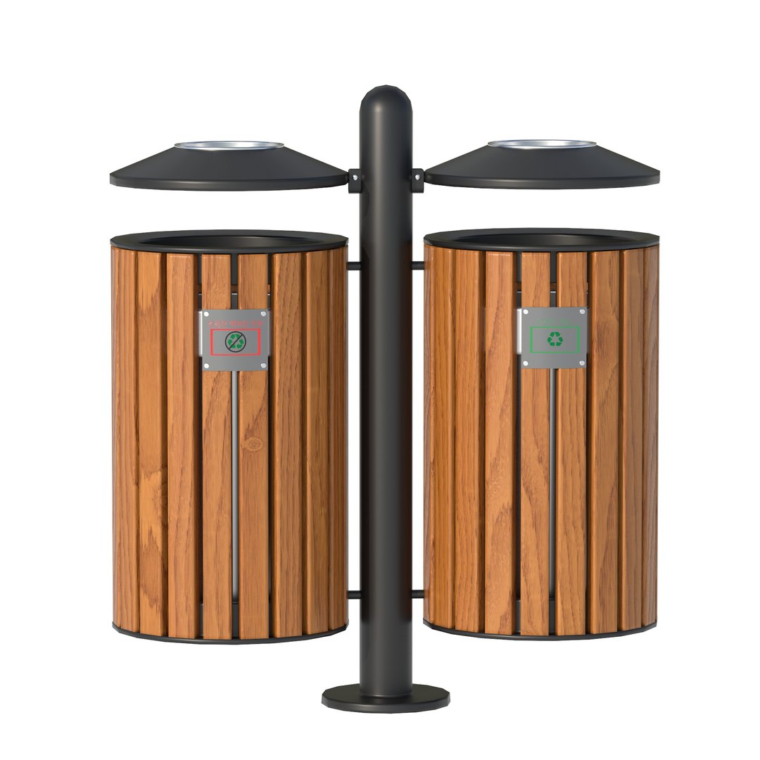 Outdoor Trash Bins 01 3D Model - TurboSquid 2153929