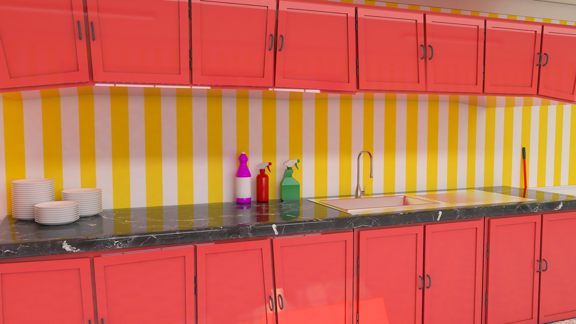 Cartoon Detailed Kitchen 3D Model - TurboSquid 2272783