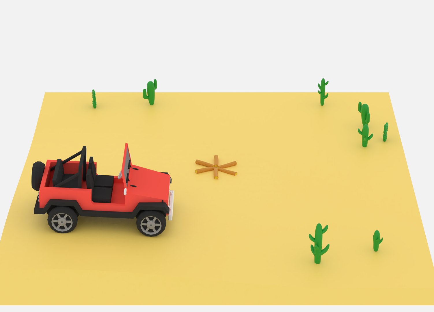 3D Cartoon Jeep Wrangler Model - TurboSquid 1640215