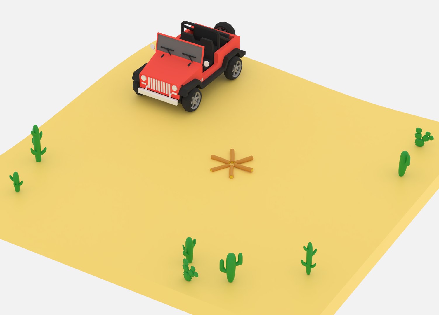 3D Cartoon Jeep Wrangler Model - TurboSquid 1640215