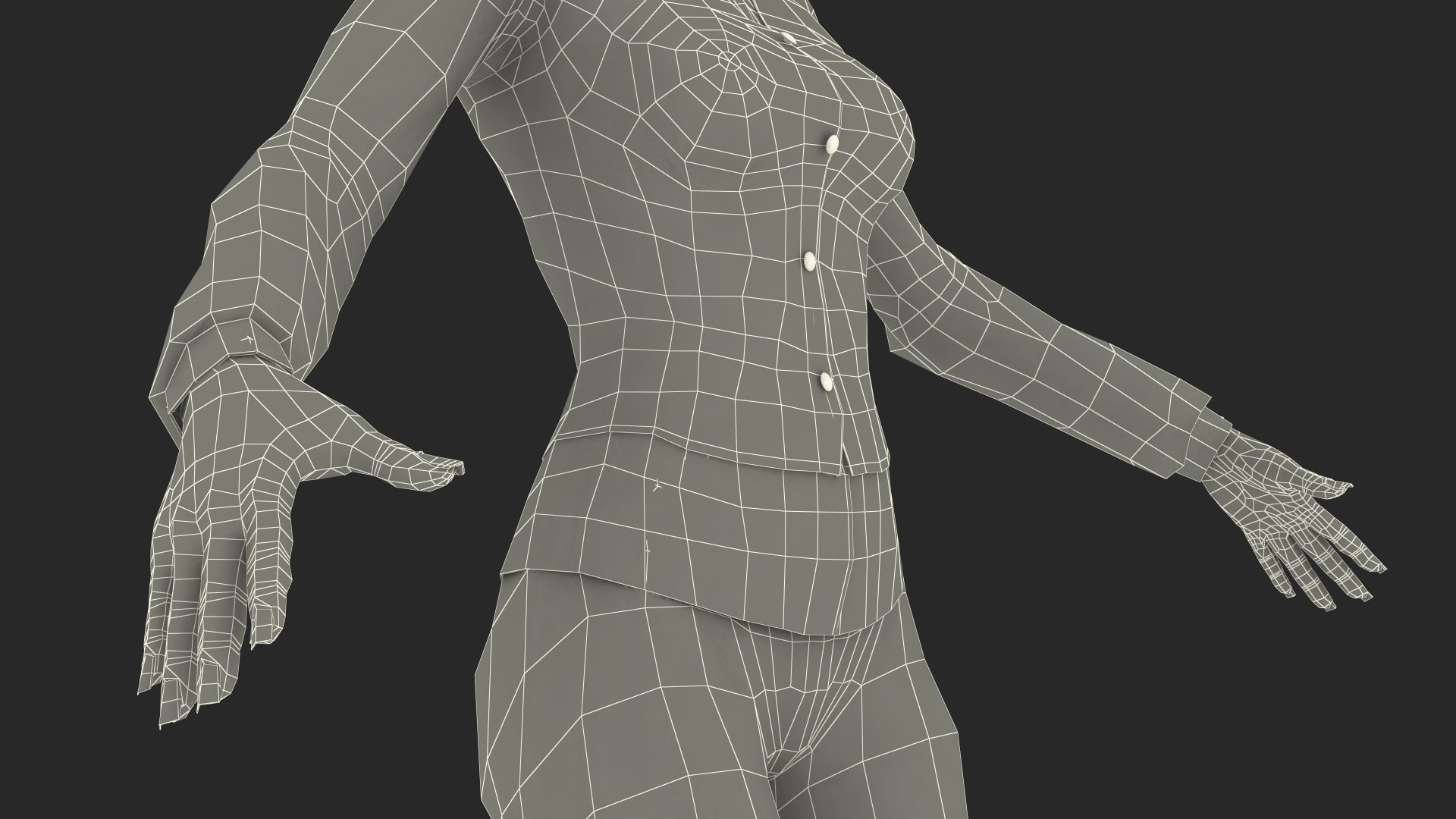 Business Woman T-pose 3D - TurboSquid 1503669