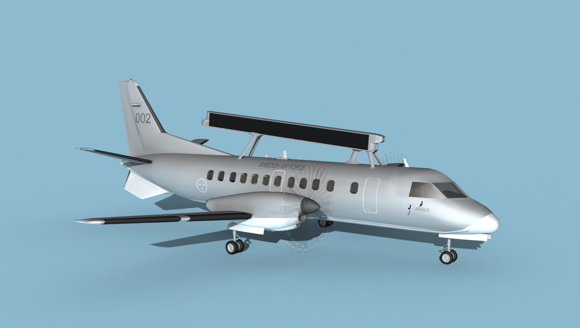 SAAB SF340 AEWAC V04 Sweeden 3D - TurboSquid 1925162