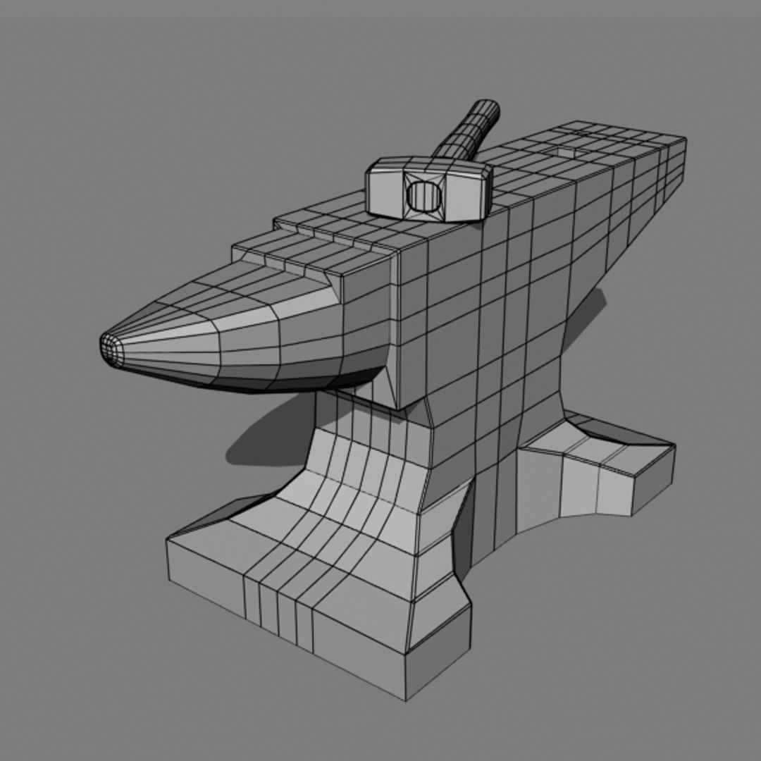 Anvil Hammer Blacksmith 3d Model
