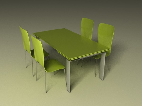 3d model table chairs