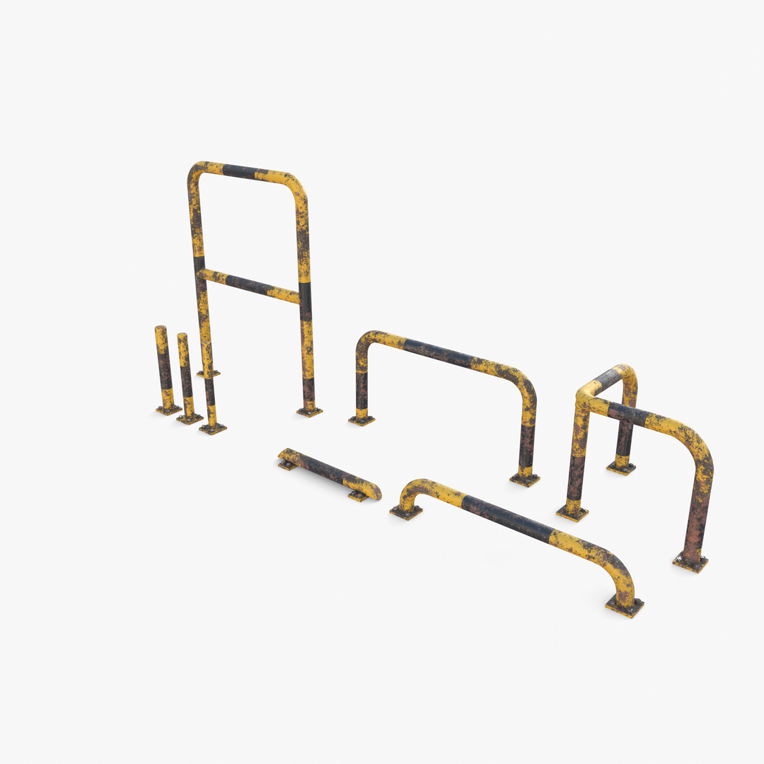 3D Traffic Safety Barrier Pack V2 - TurboSquid 2070441