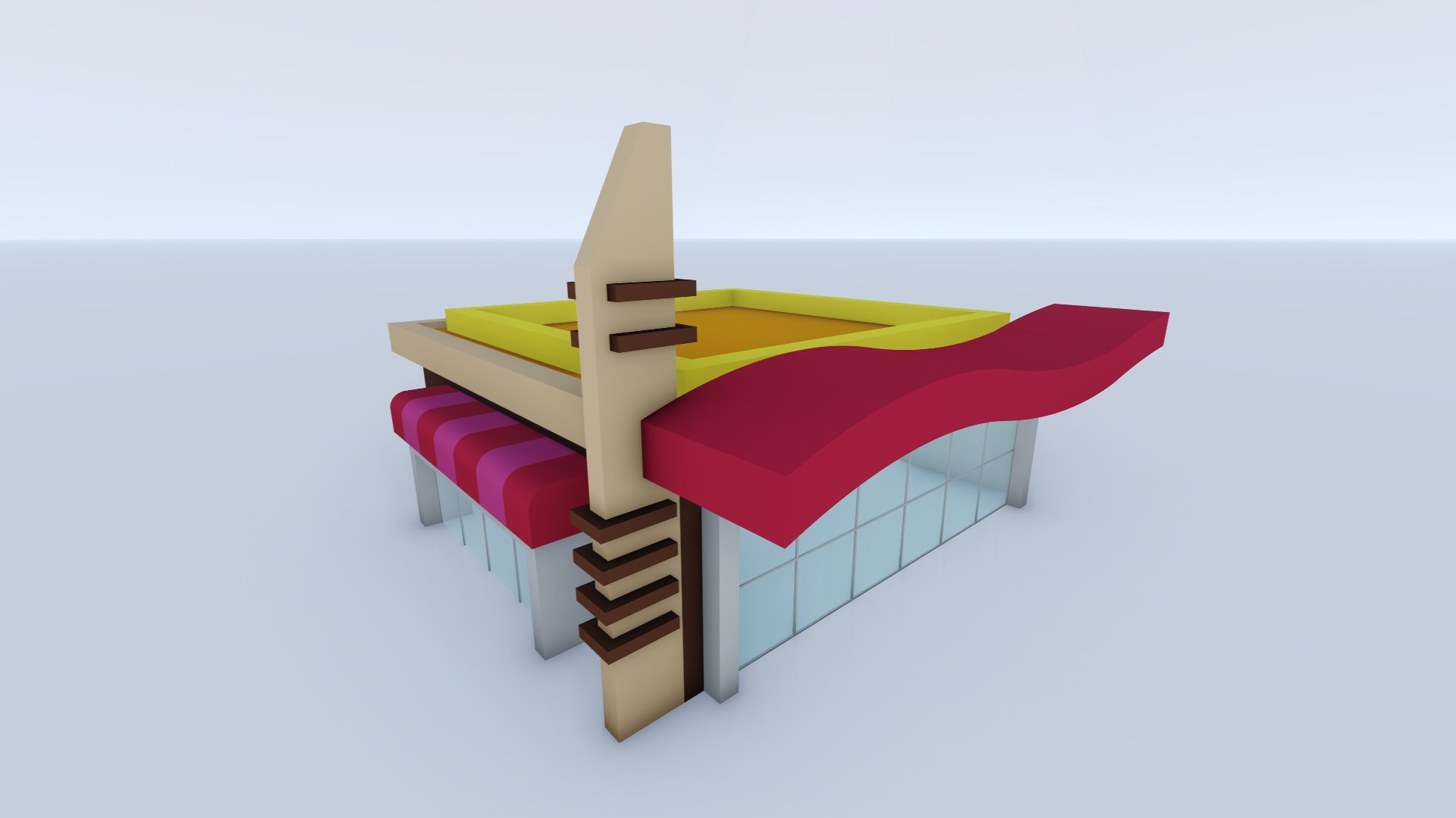 3D Shopping Building Cartoon Store 3DSSKPOBJ Model - TurboSquid 1739483