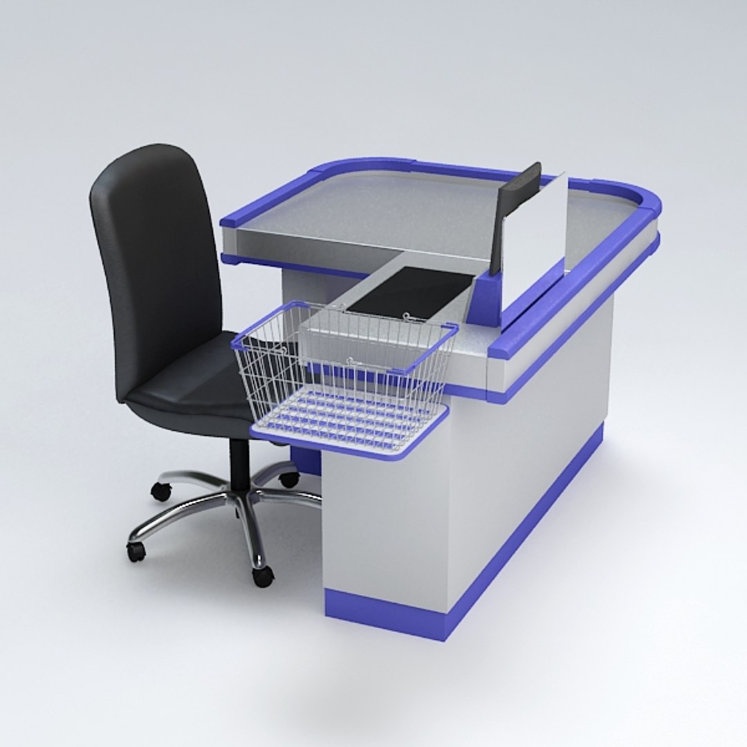 cash counter 3d max