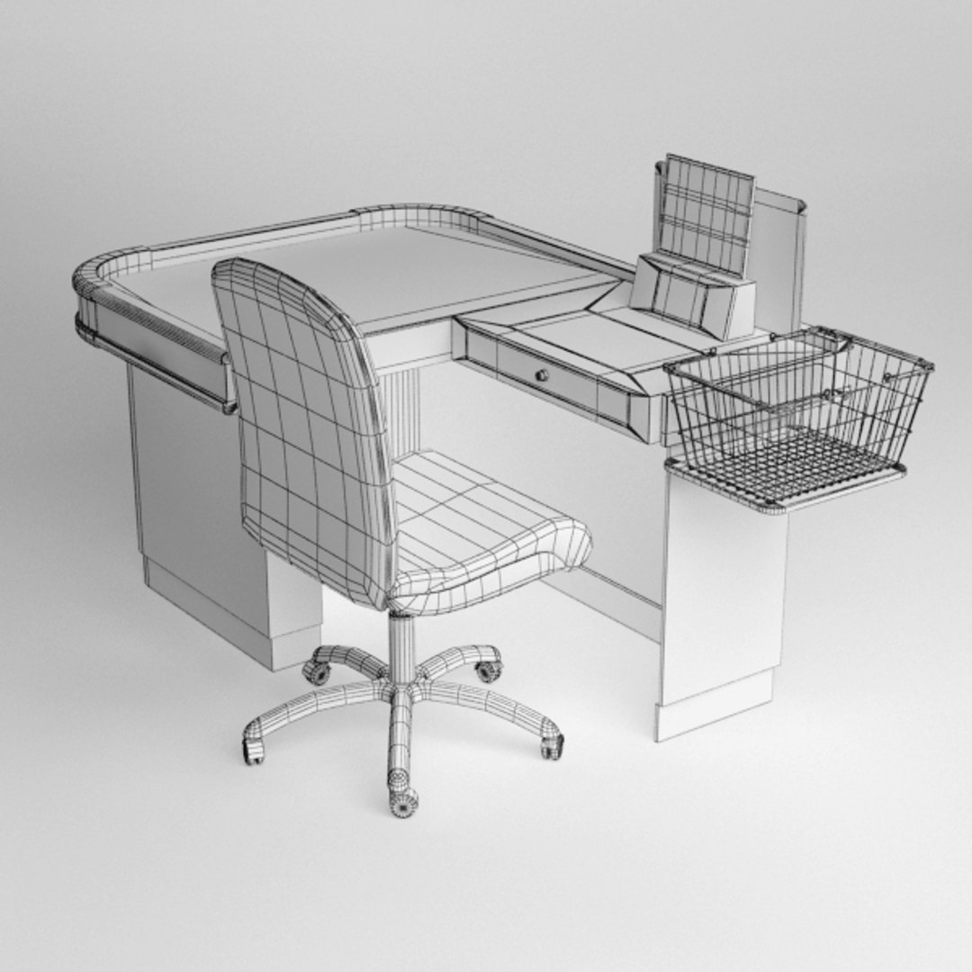 cash counter 3d max