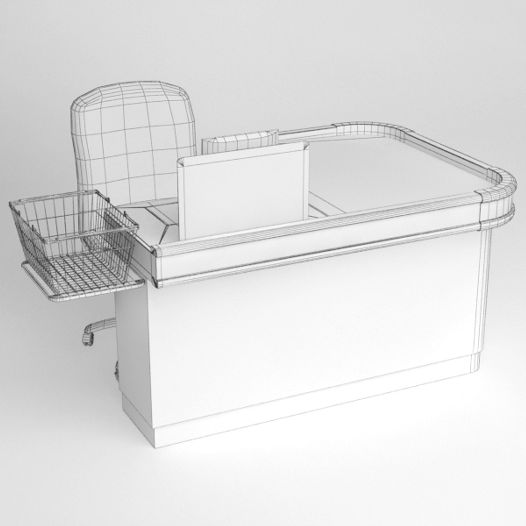 cash counter 3d max