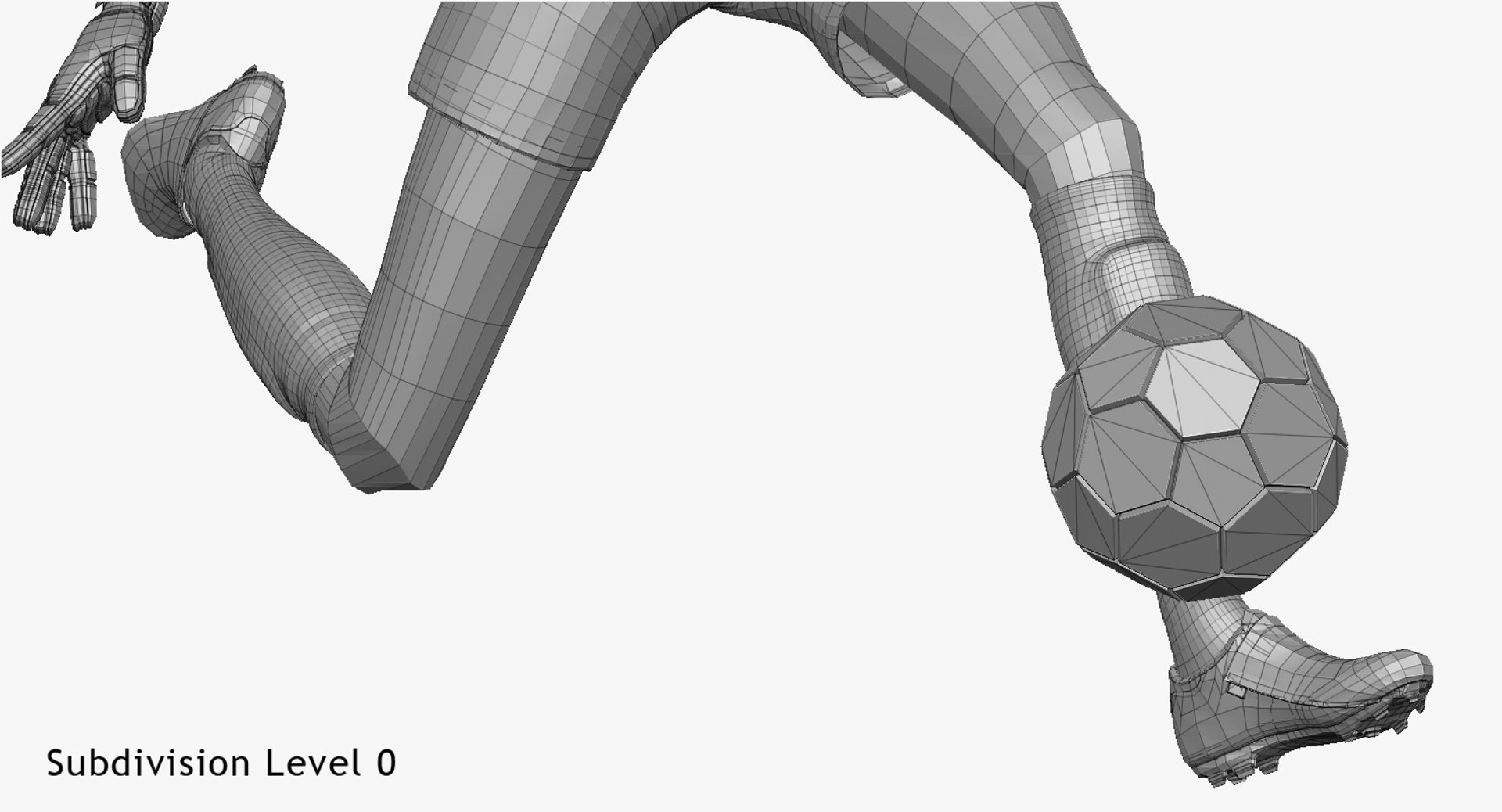 3d model female soccer player kick