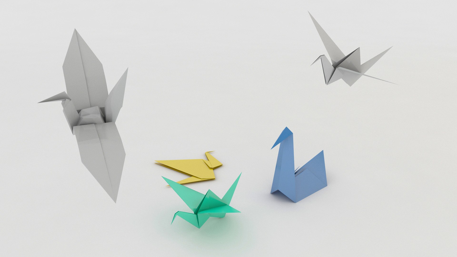 3D Origami Birds Model - TurboSquid 1747010