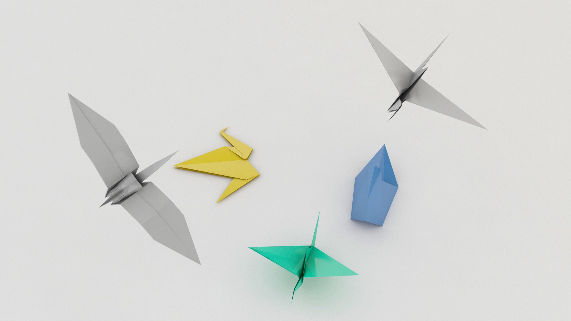 3D Origami Birds Model - TurboSquid 1747010