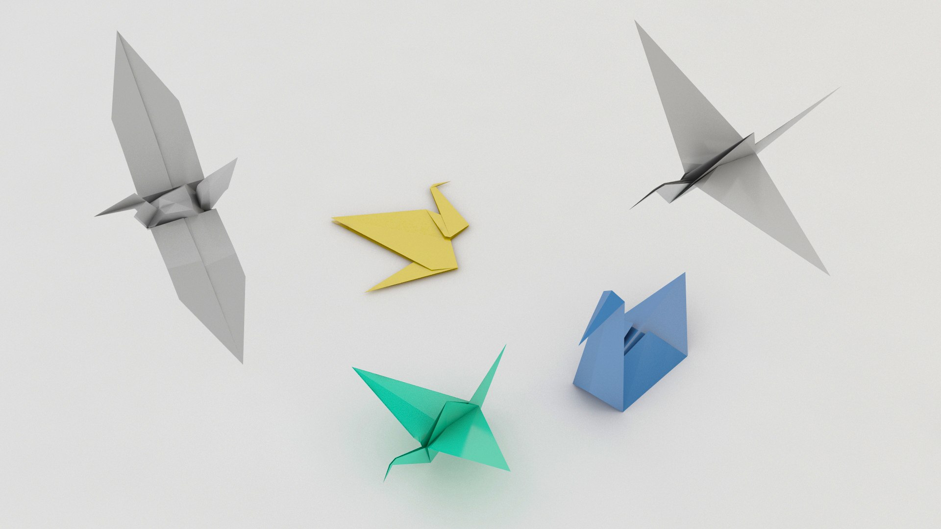 3D Origami Birds Model - TurboSquid 1747010