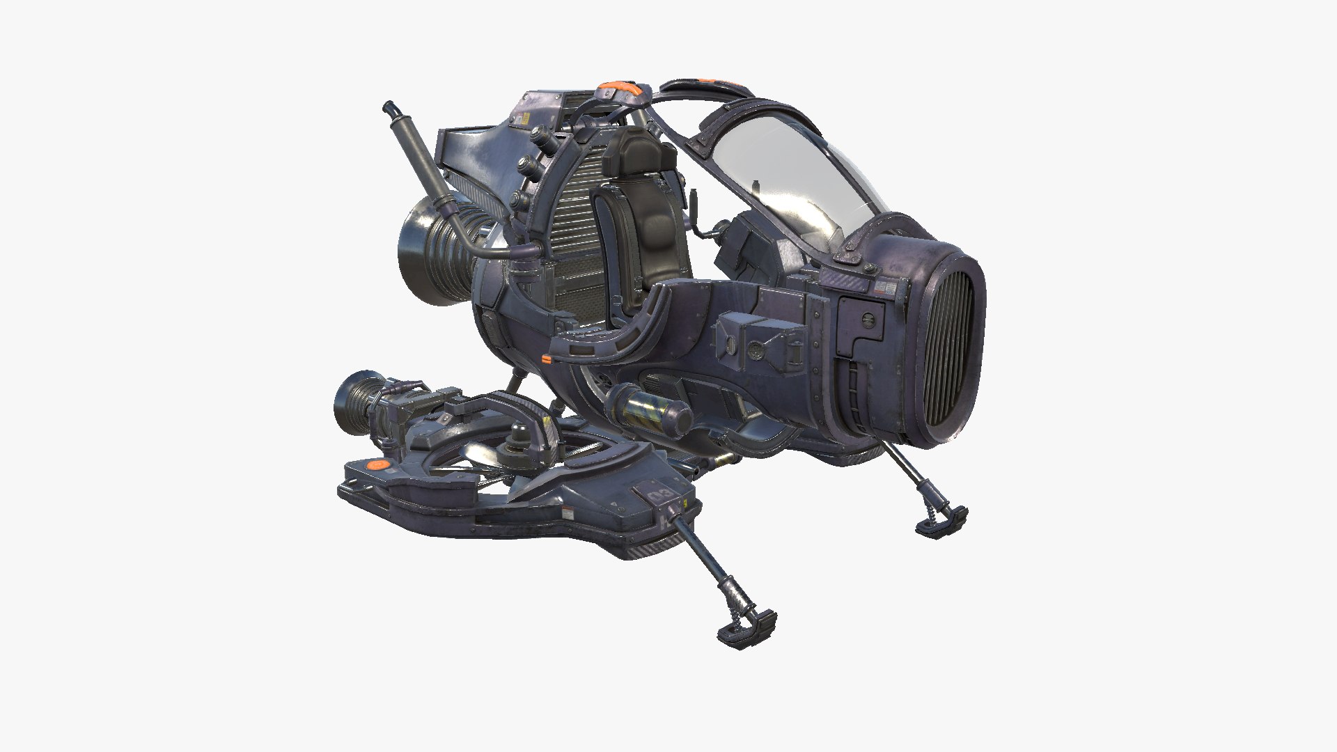 3D модель Sci-Fi Hovercraft Helicopter VTOL Конвертоплан Планер Flying ...