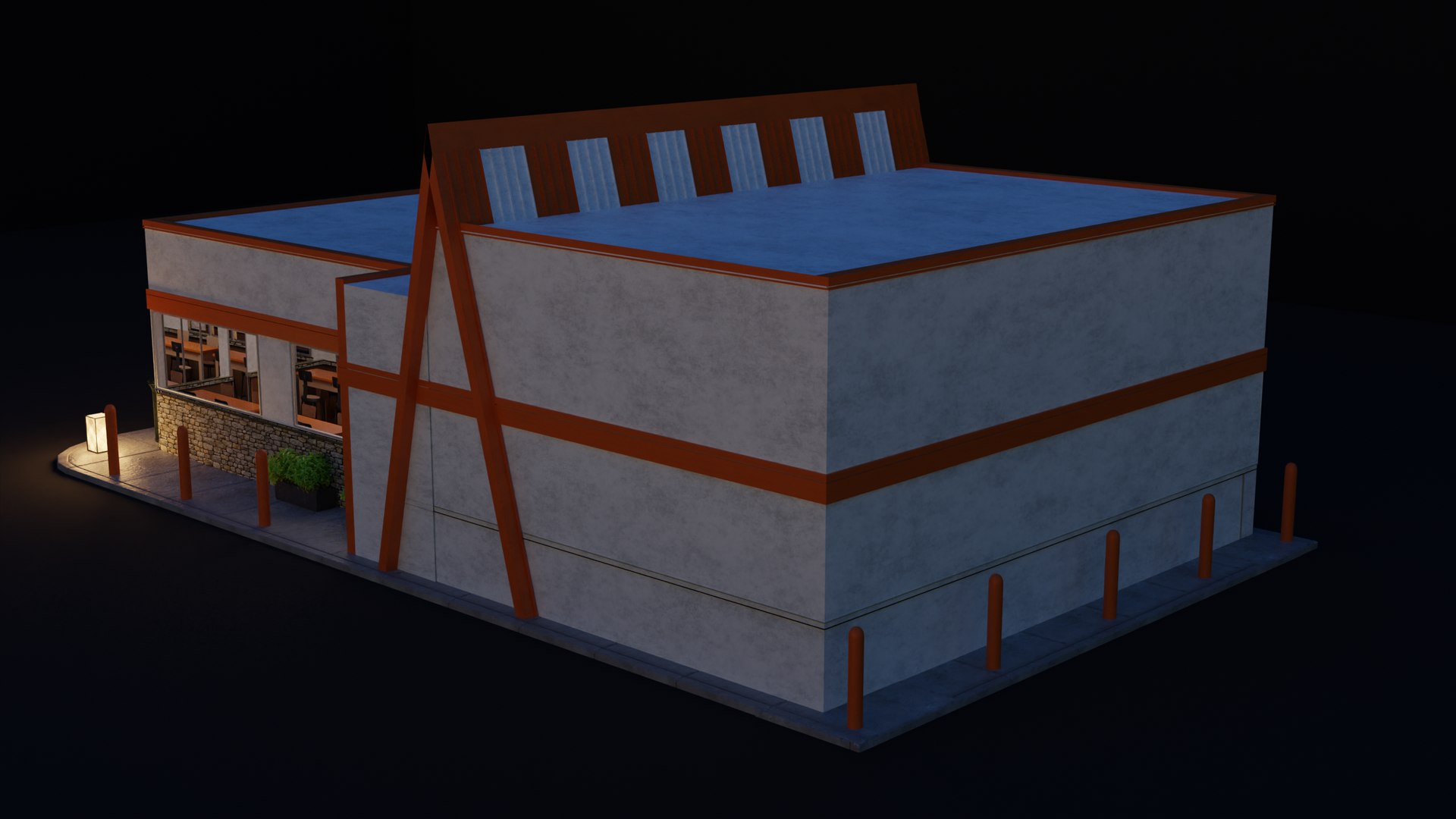 Whataburger Restaurant Building 3D Model - TurboSquid 2216270