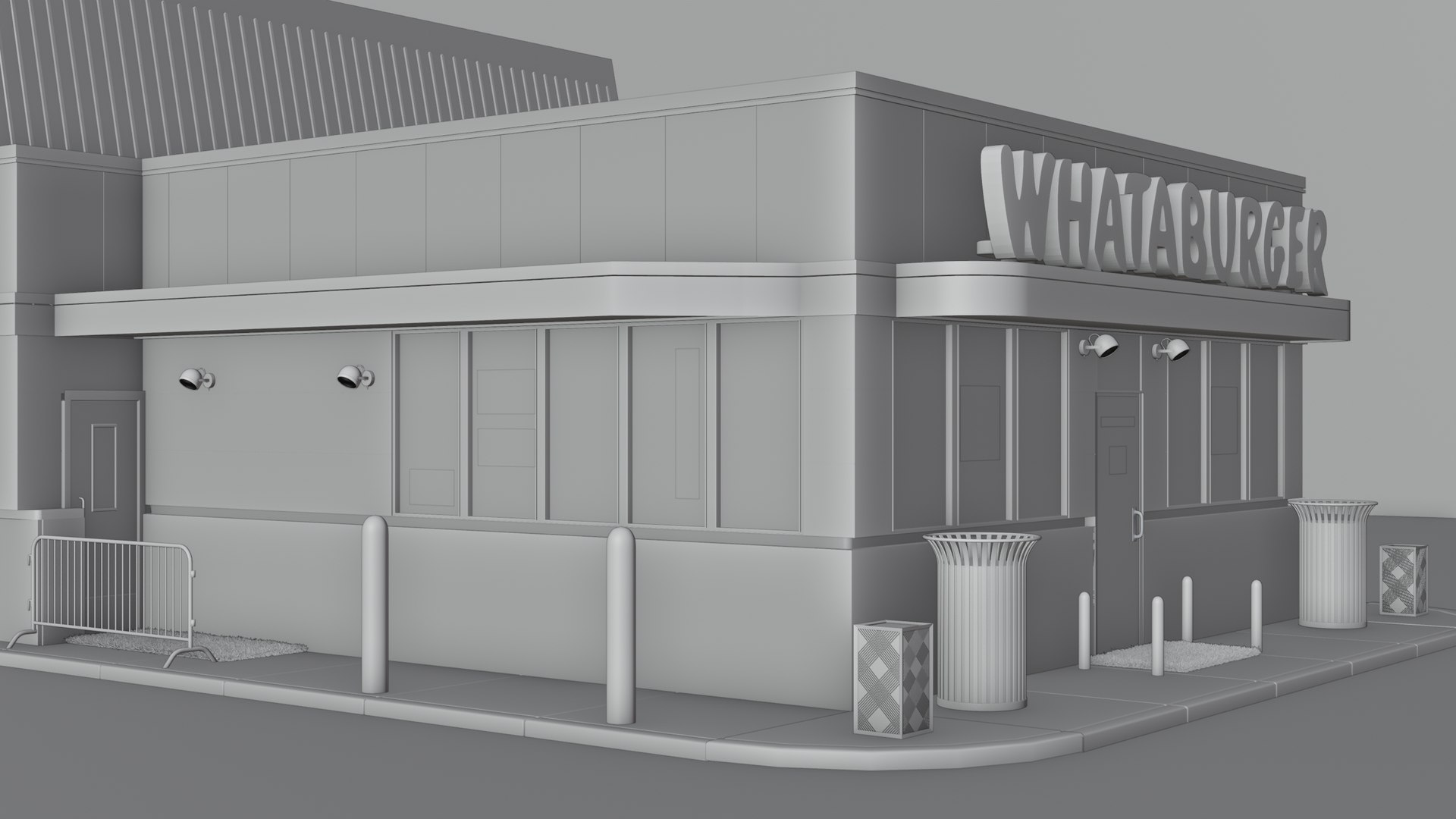 Whataburger Restaurant Building 3D Model - TurboSquid 2216270