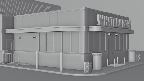 modelo 3d Edificio del restaurante Whataburger - TurboSquid 2216270