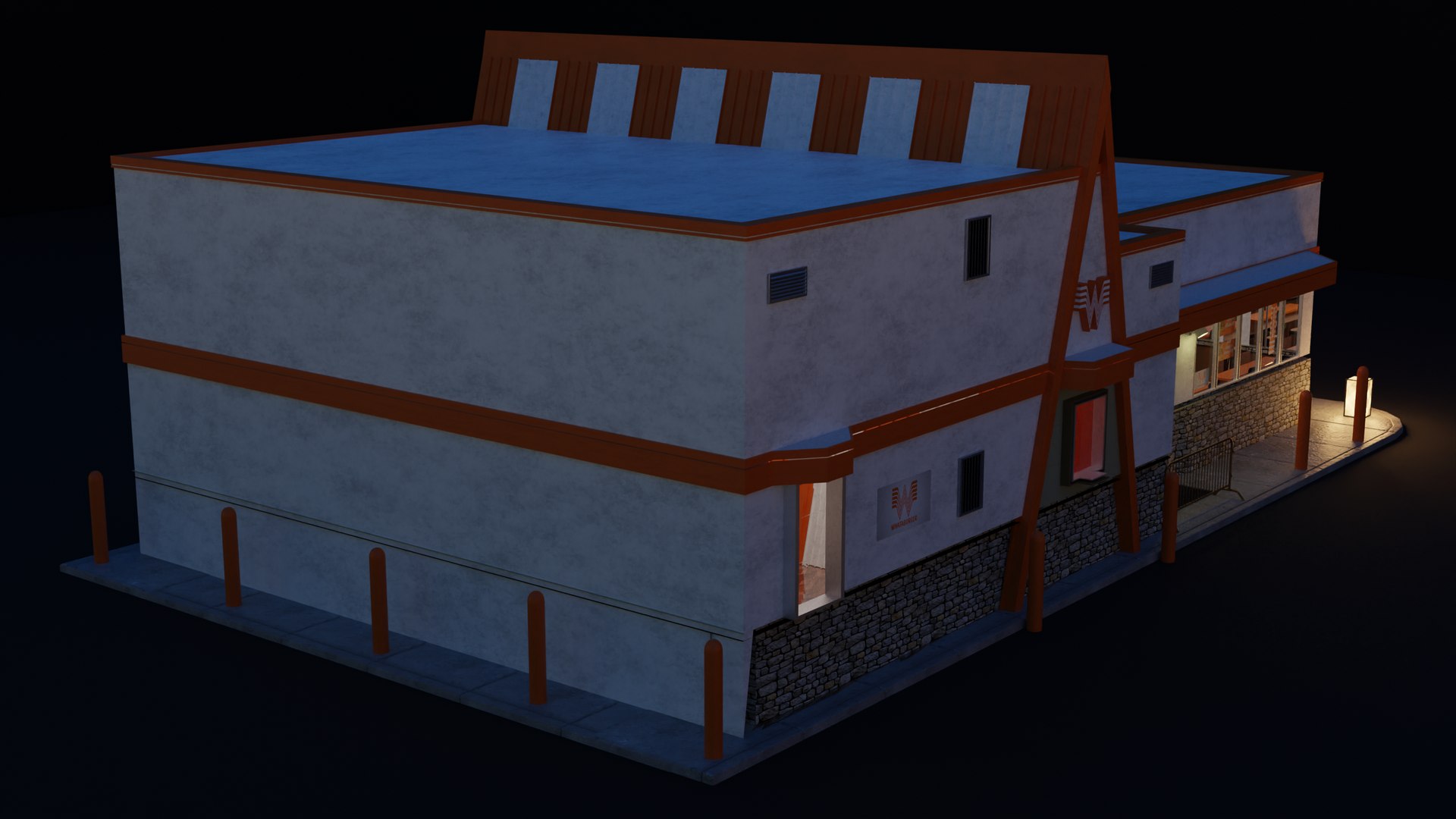 Whataburger Restaurant Building 3D Model - TurboSquid 2216270