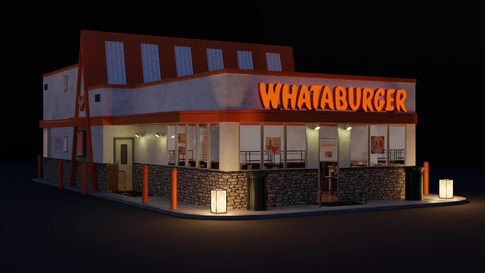 Whataburger Restaurant Building 3D Model - TurboSquid 2216270