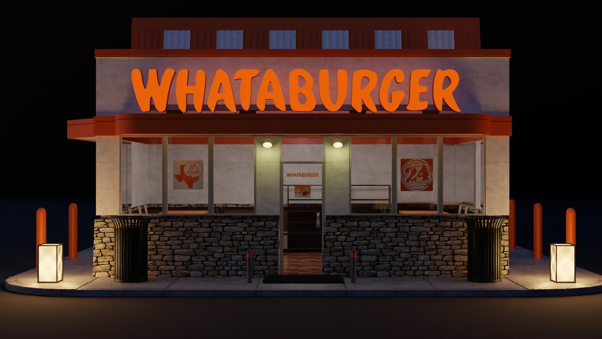 Whataburger Restaurant Building 3D Model - TurboSquid 2216270