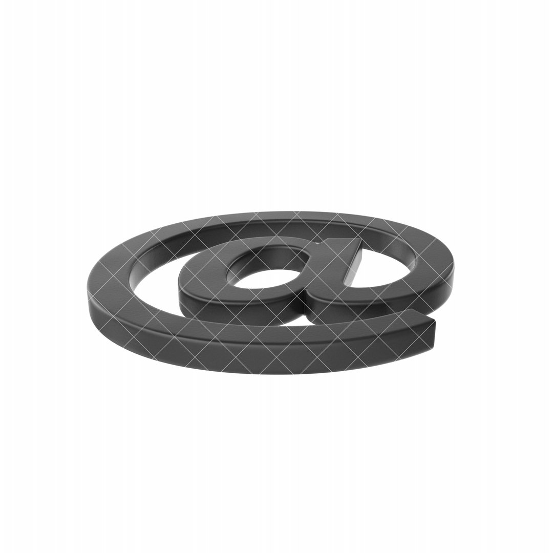 Black AT Symbol 3D - TurboSquid 2305787