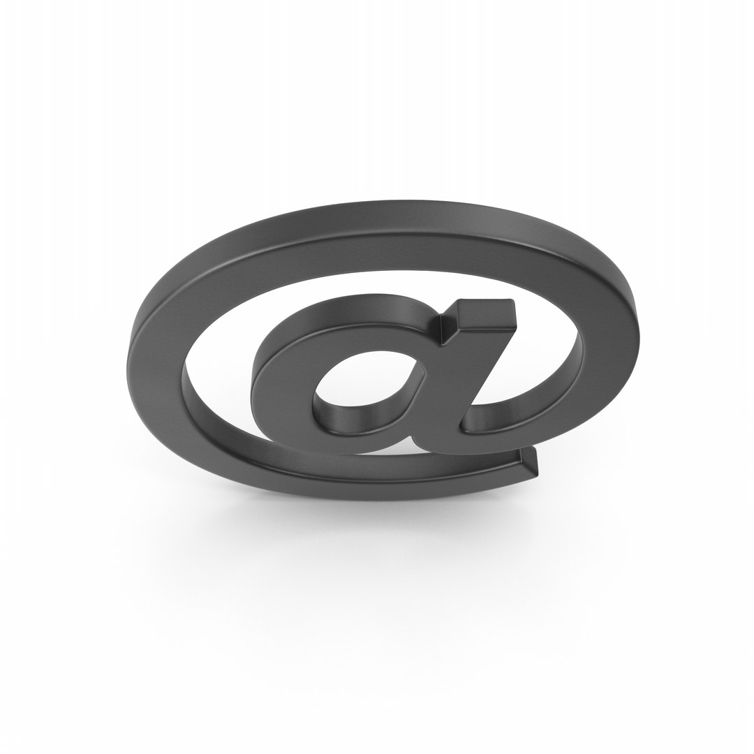 Black AT Symbol 3D - TurboSquid 2305787