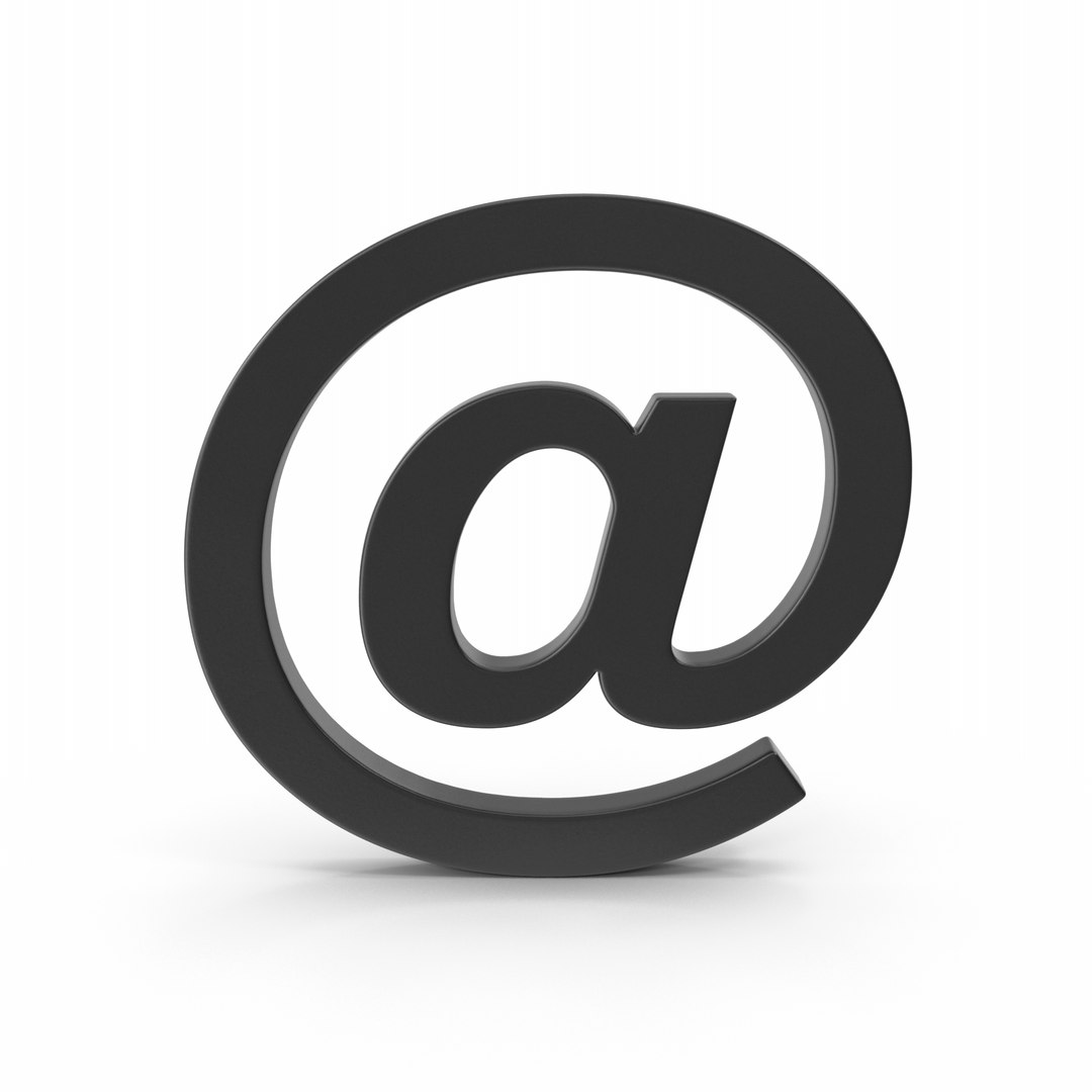 Black AT Symbol 3D - TurboSquid 2305787