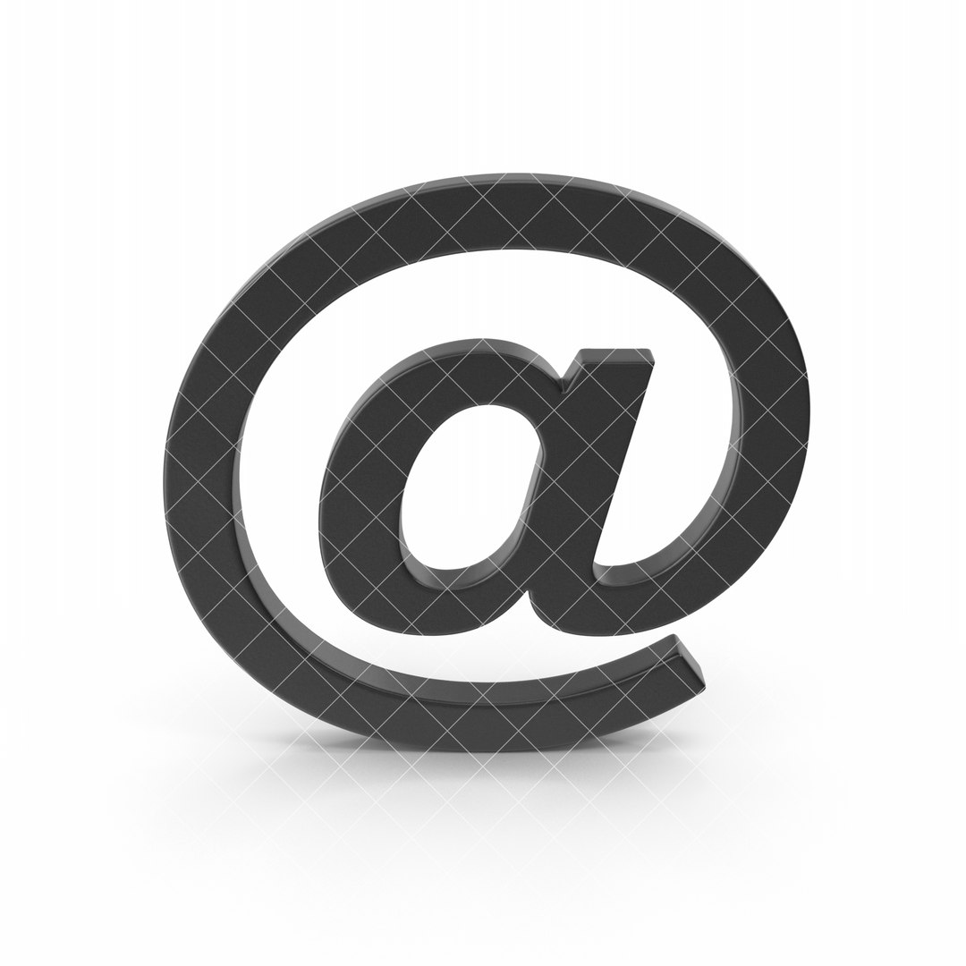 Black AT Symbol 3D - TurboSquid 2305787