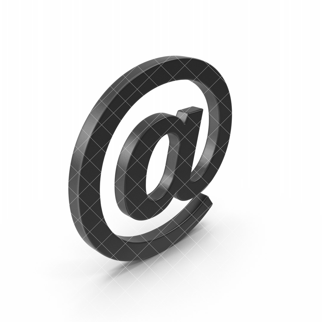 Black AT Symbol 3D - TurboSquid 2305787
