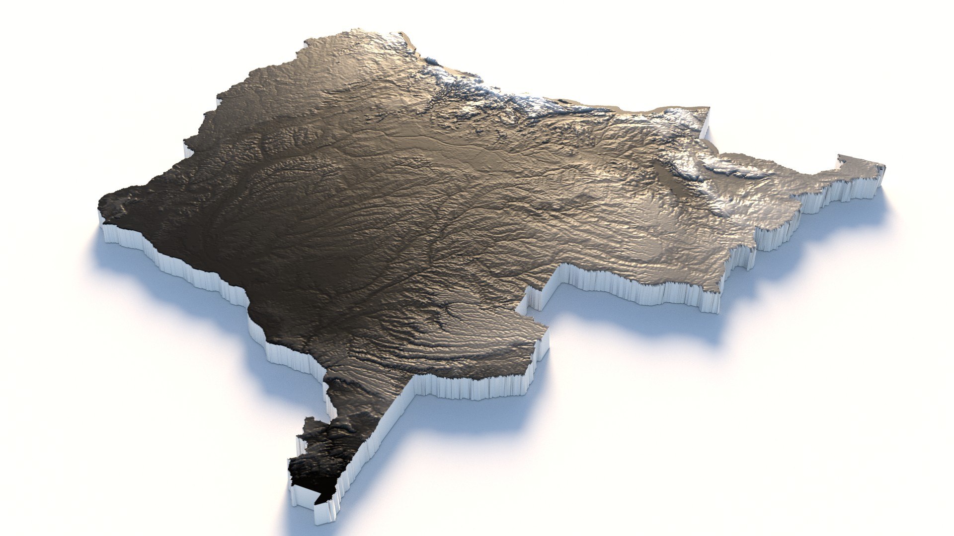 3D Model Congo Democratic Republic Terrain Map - TurboSquid 2336002