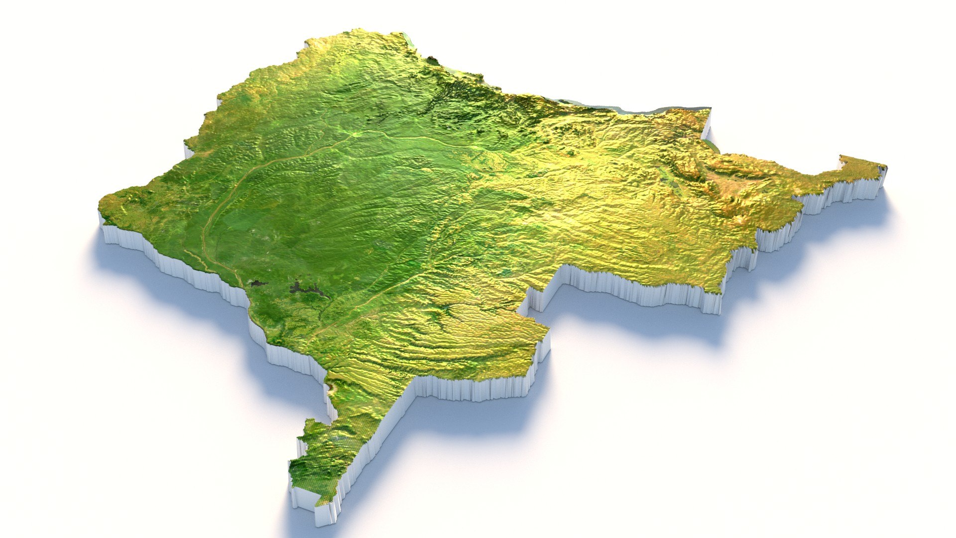 3D Model Congo Democratic Republic Terrain Map - TurboSquid 2336002