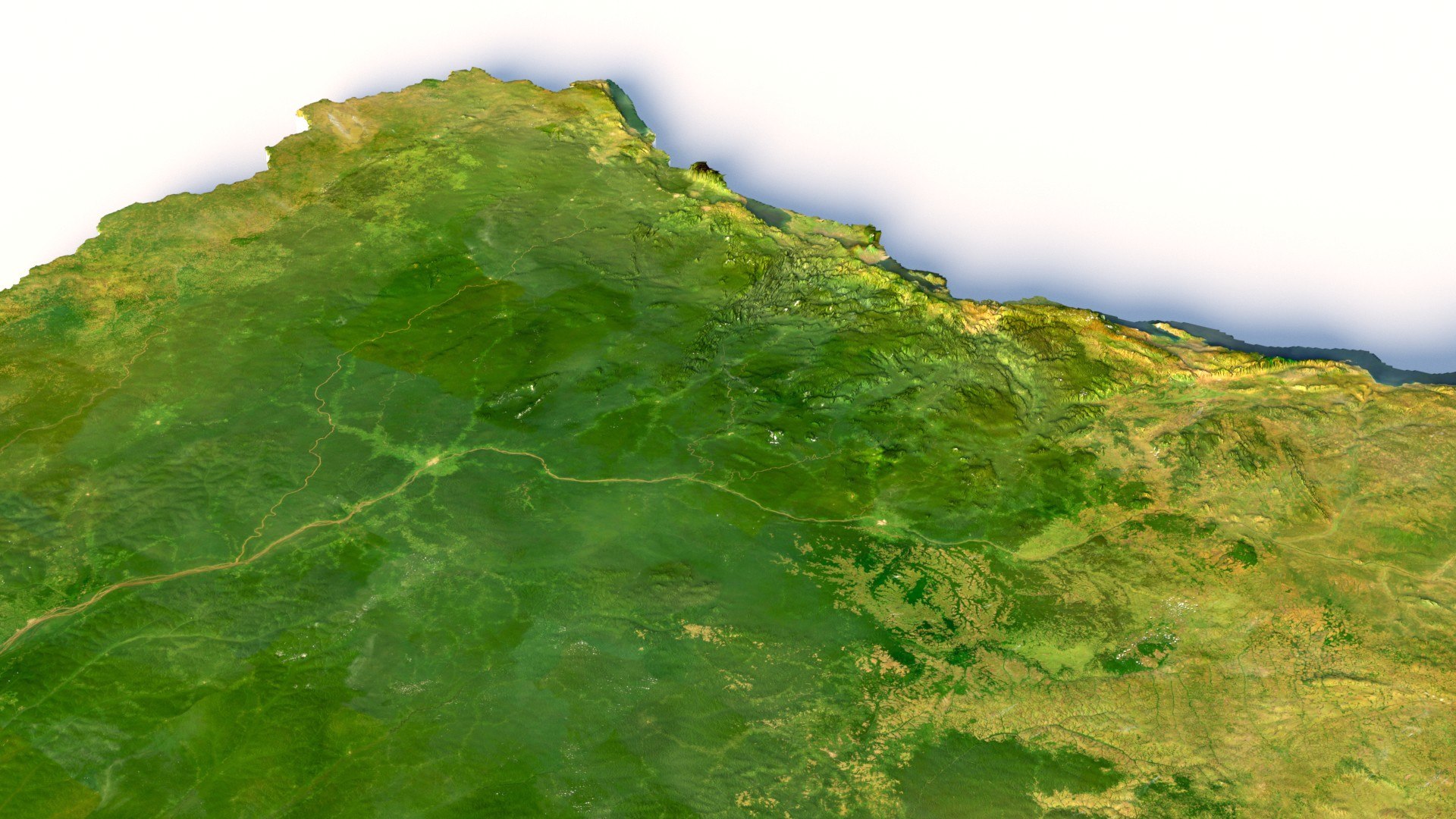 3D Model Congo Democratic Republic Terrain Map - TurboSquid 2336002