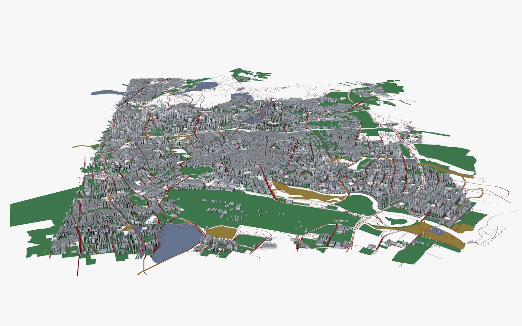 3D Town Structure Cityscape Model - TurboSquid 1698103