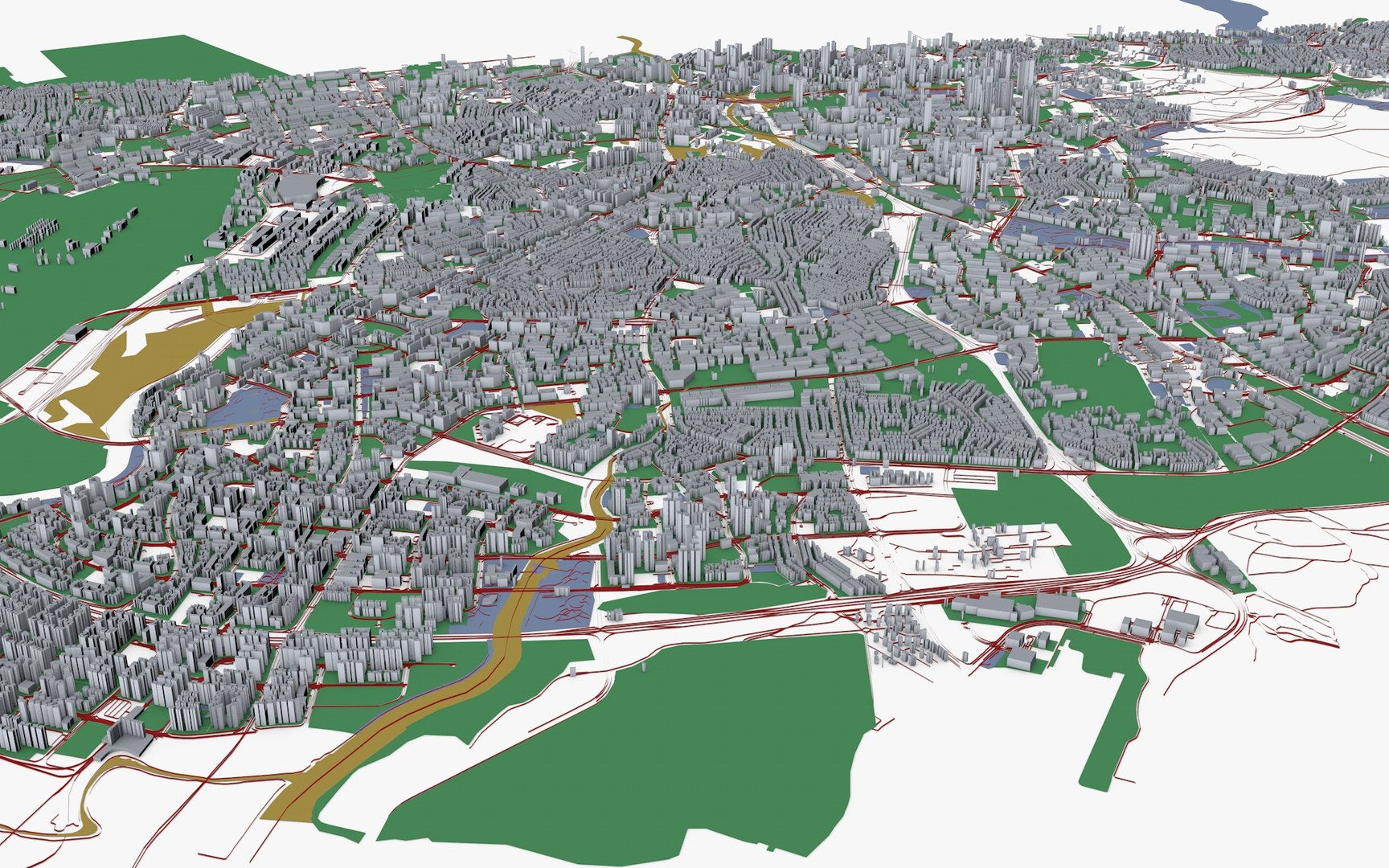 3D Town Structure Cityscape Model - TurboSquid 1698103