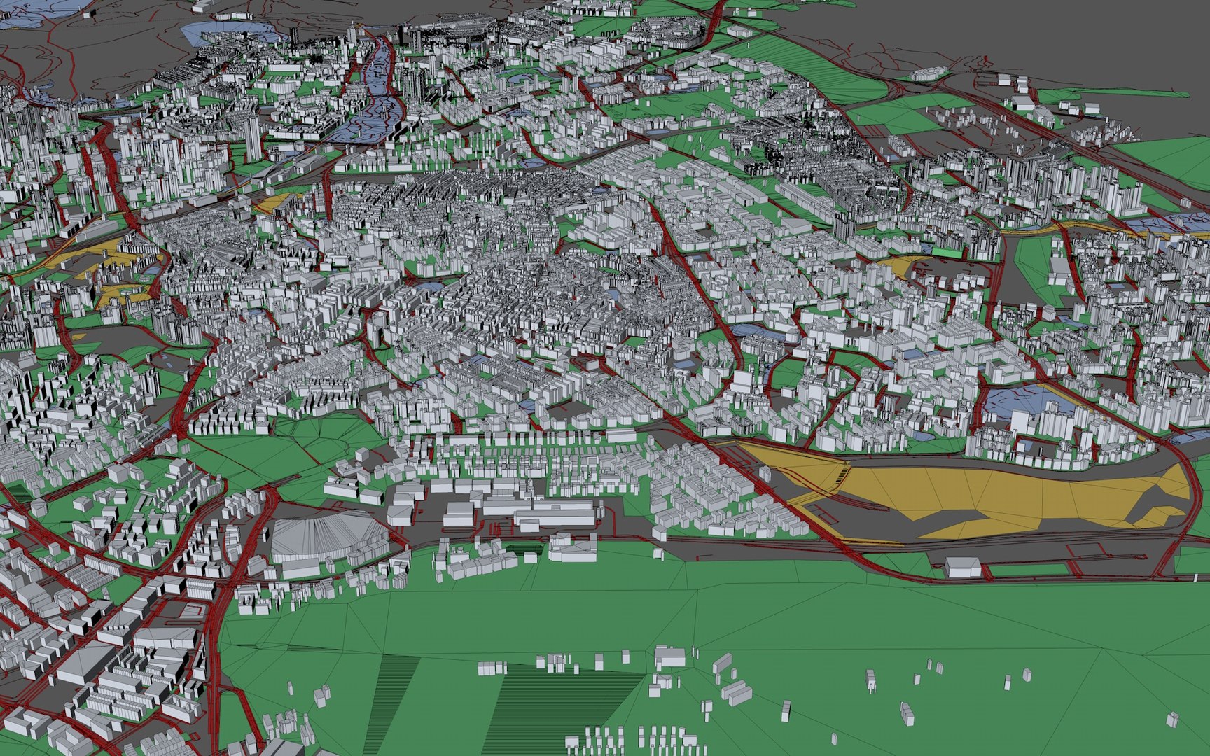3D Town Structure Cityscape Model - TurboSquid 1698103