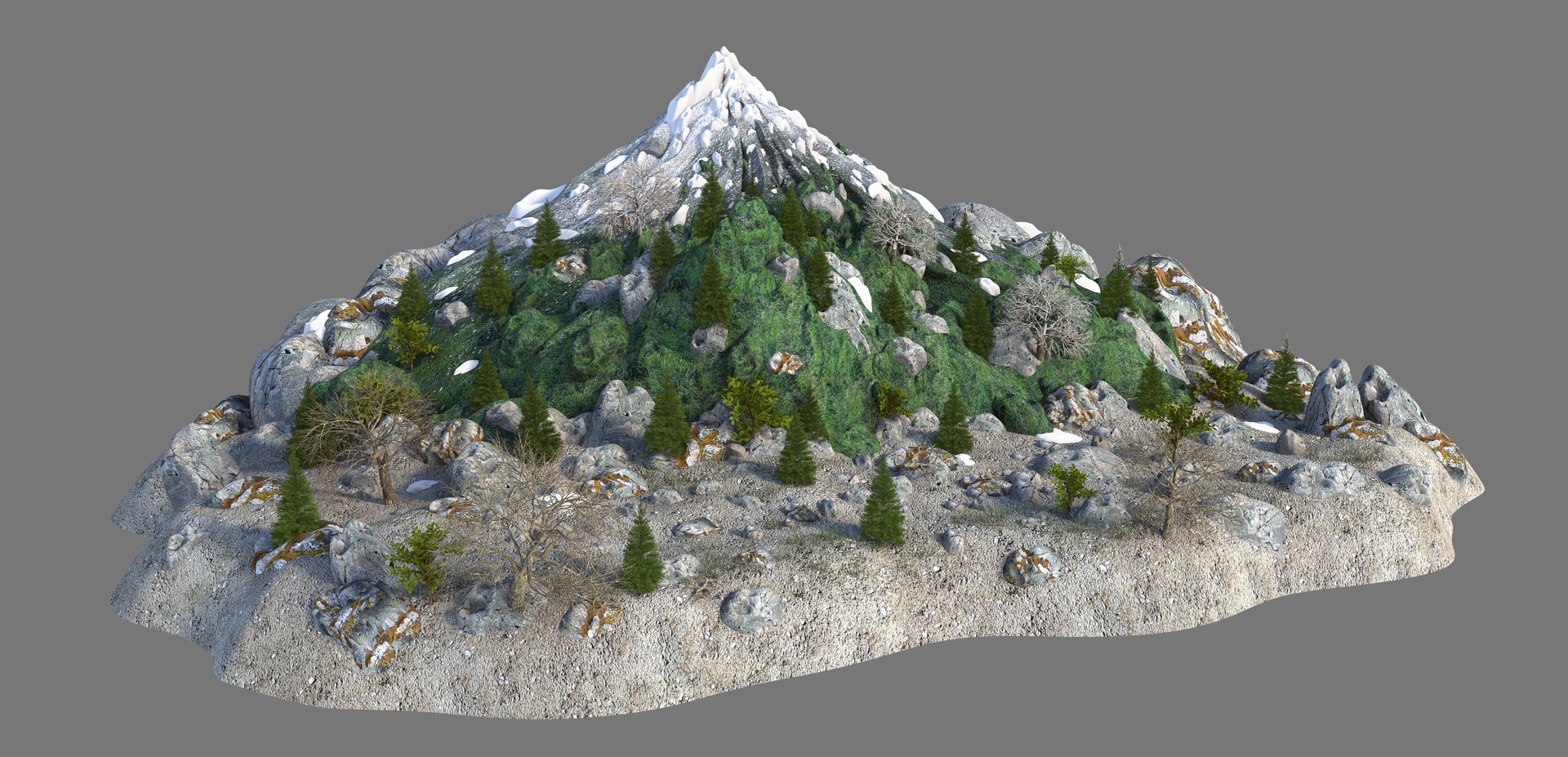 Mountain Landscape Terrain 3D Model - TurboSquid 1359964