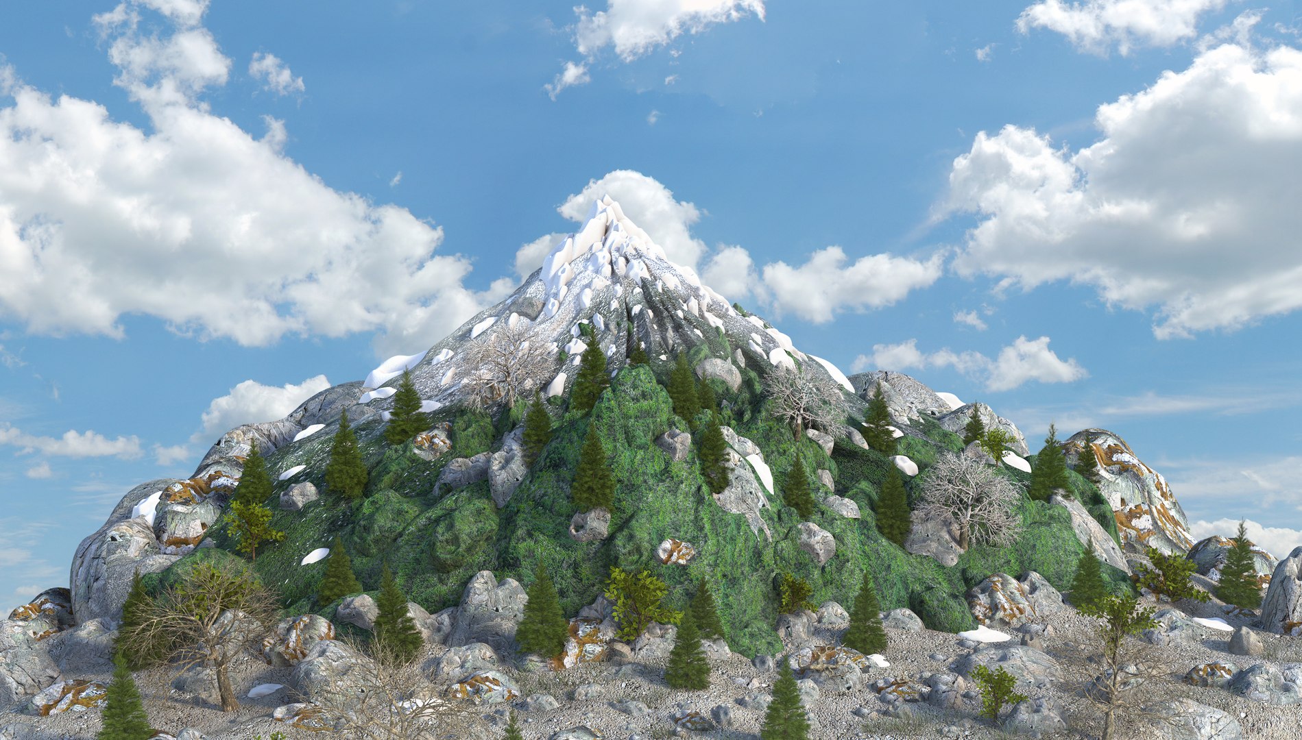 Mountain Landscape Terrain 3D Model - TurboSquid 1359964