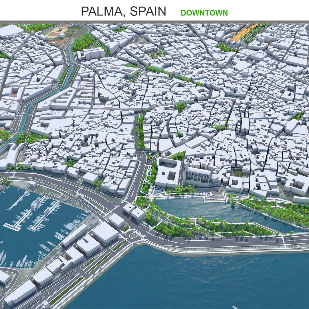 3D Model Palma Downtown Spain - TurboSquid 1989490