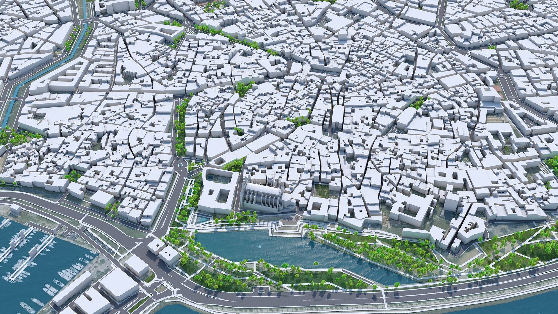 3D Model Palma Downtown Spain - TurboSquid 1989490